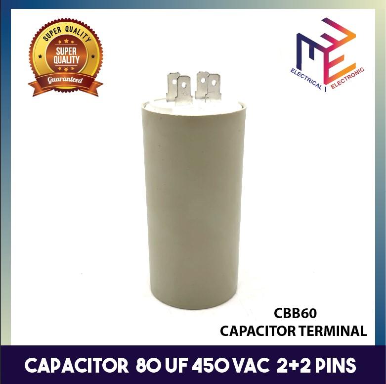 Capacitor 80uf 450VAC Non Polar Motor Run Round Capacitor 5% CBB60 ...