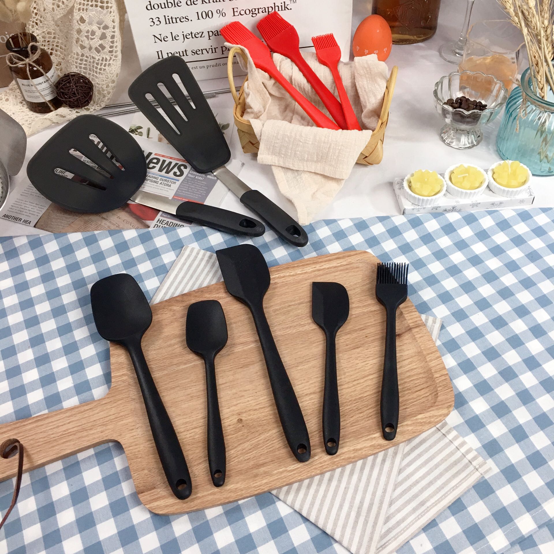 Baking tool silicone scraper large and small integrated high ...