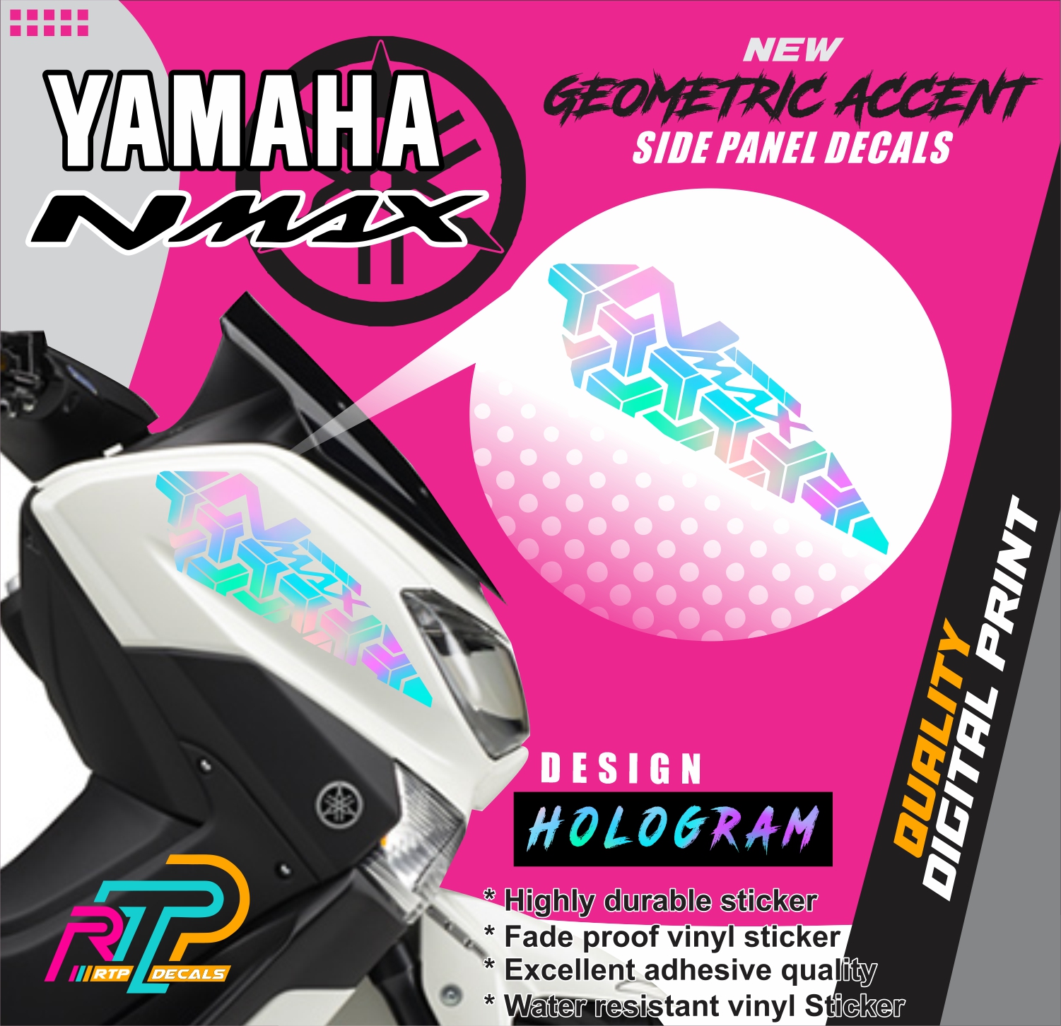 Yamaha Nmax Giometric Accent Front Cover Decals Sticker | Lazada PH
