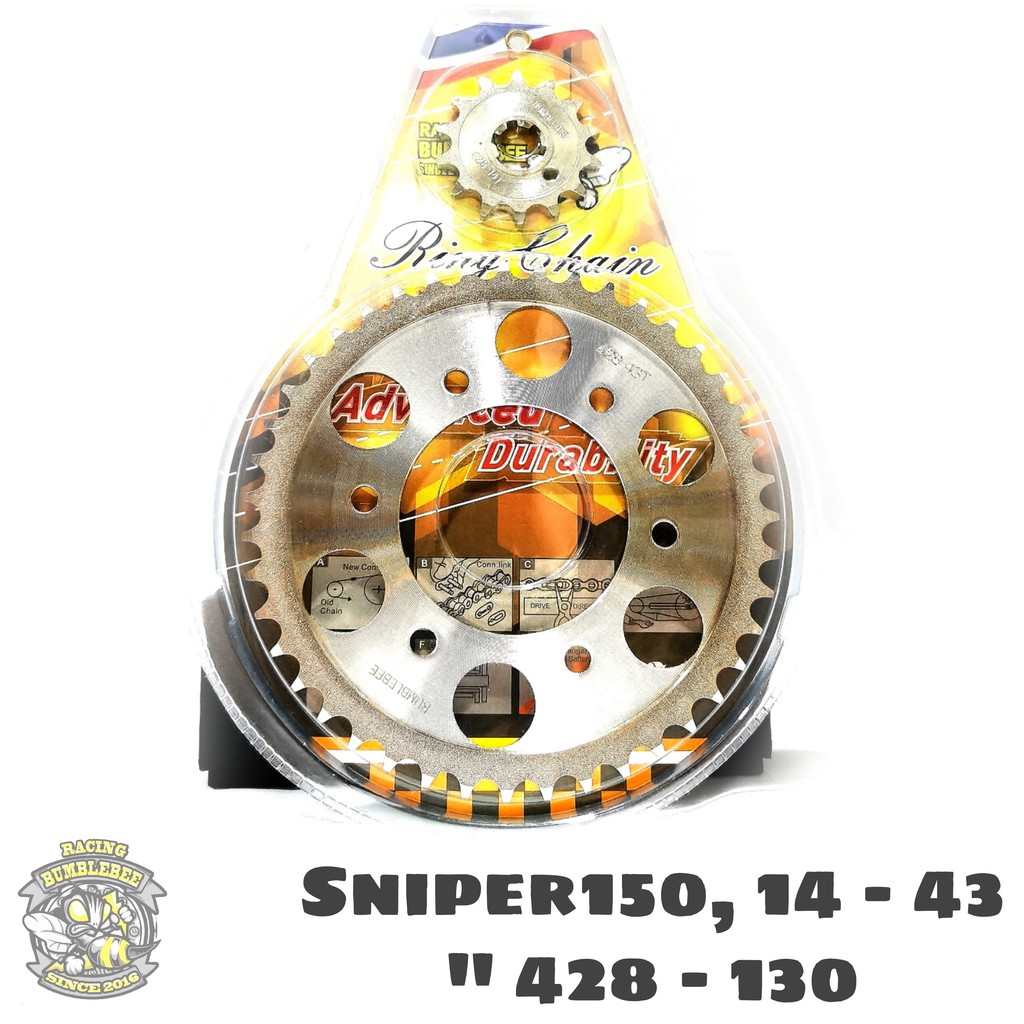 【factory outlet】 Chain Sprocket Set SNIPER150 fz16 14T-43T SSS GOLD ...