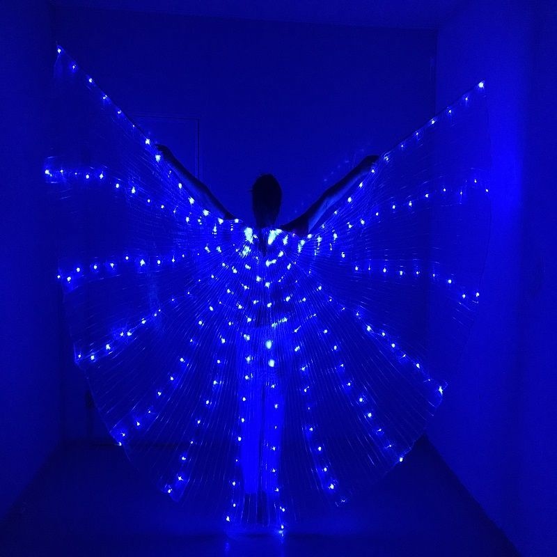 LED Luminous Wings Big Dance Adult Golden Clothes Butterfly Cloak Bar ...