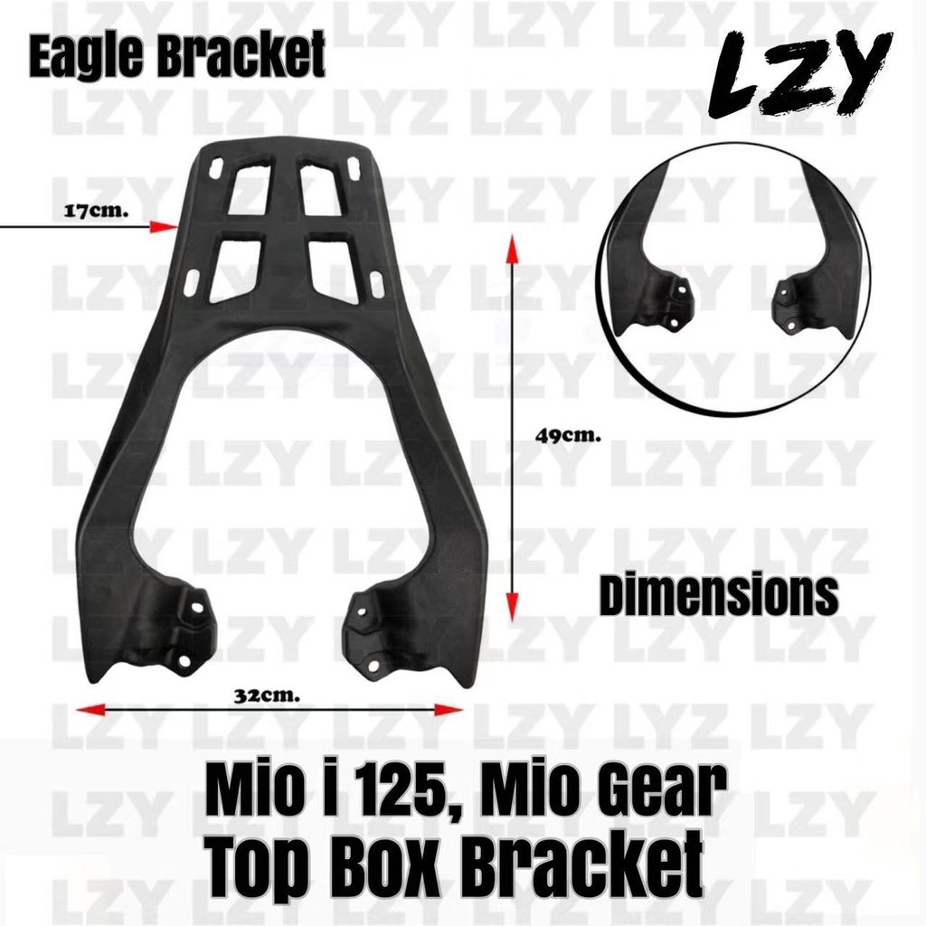Yamaha Mio i 125 and Gear Eagle Alloy Back Tail Top Box Bracket HIGH ...