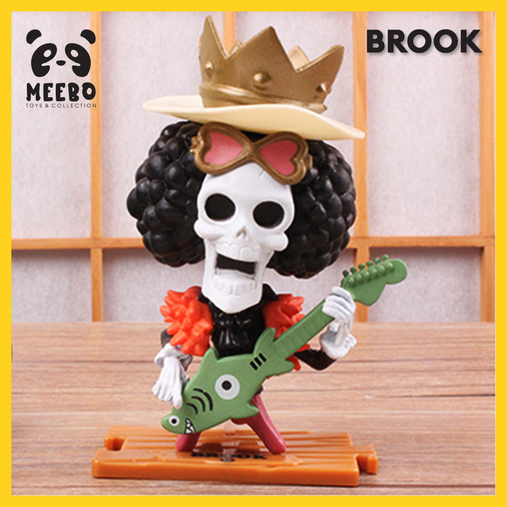 MEEBO Anime Chibi Action Figure: One Piece Brook with Wooden Platform ...