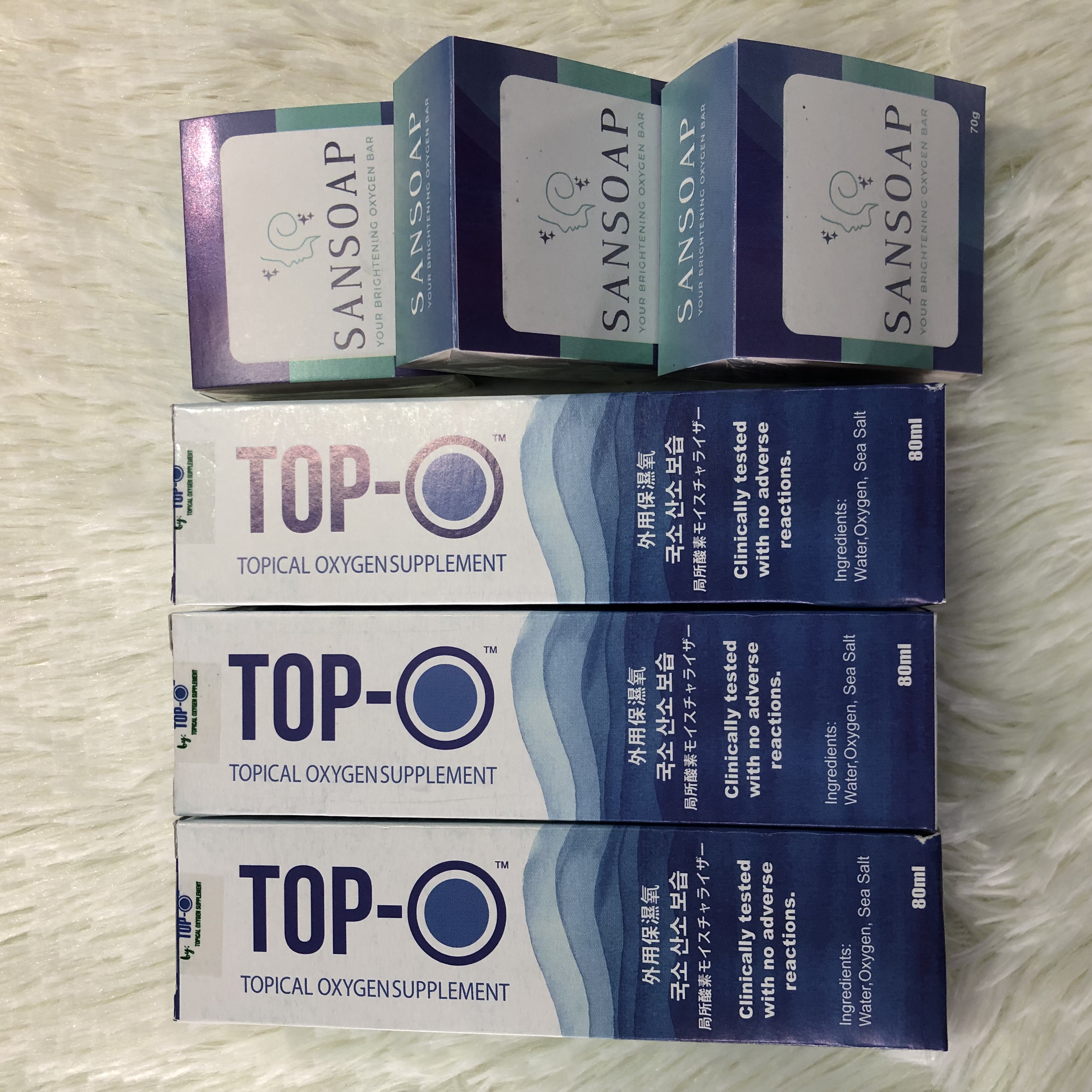 TOP-O-3 FREE 3 SANSOAP FOR SKIN BRIGHTENING AND WHITENING, OXYGEN ...