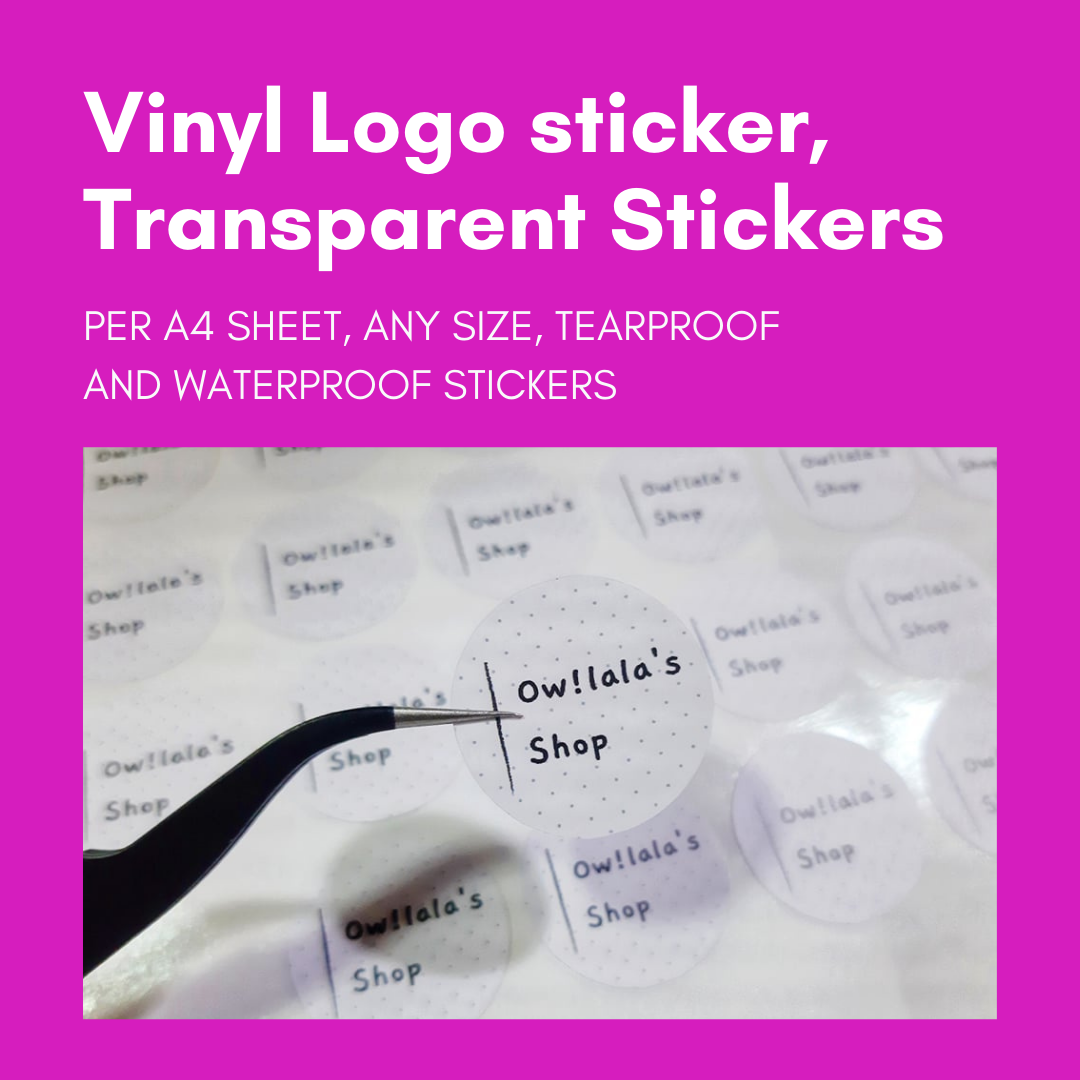 Customized Vinyl Sticker, Transparent Stickers for Milkteas, Tearproof ...