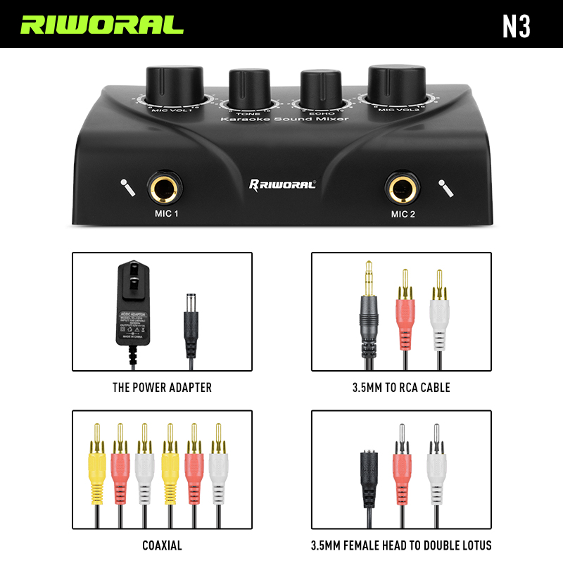 mixer for sound system audio interface Karaoke home outdoor reverb Dual ...