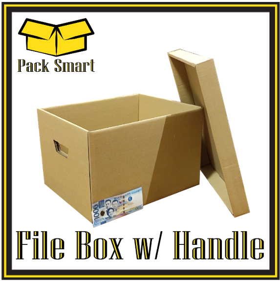 Filing Box w/ Handle - Corrugated - Kraft Paper - Filing - Carton ...