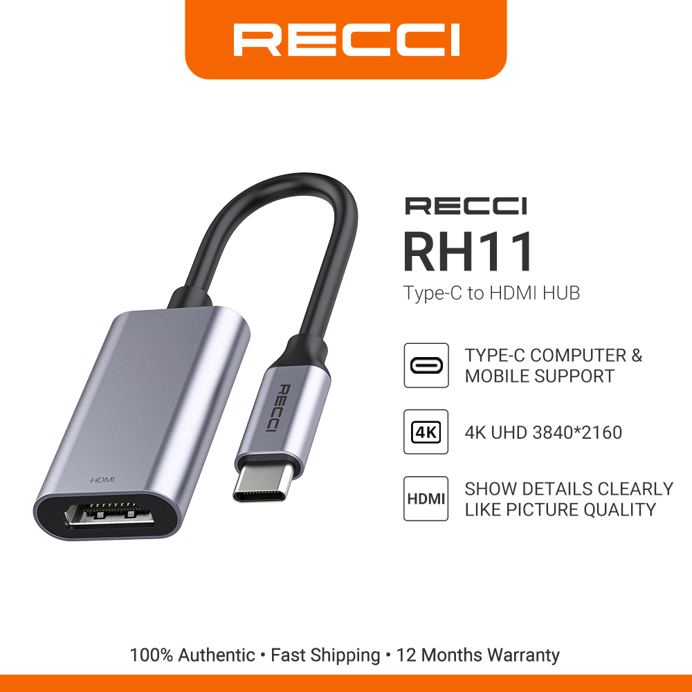 Recci RH11 Type C to HDMI HUB | Lazada PH
