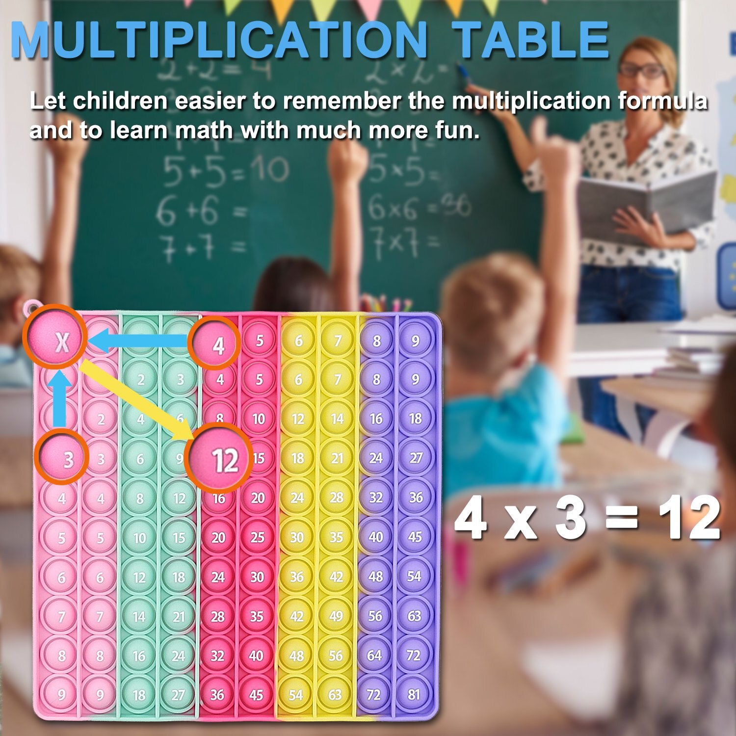 SYMOMOK Popits Fidget Toys Poppers Fidgets Sensory Toy Multiplication ...