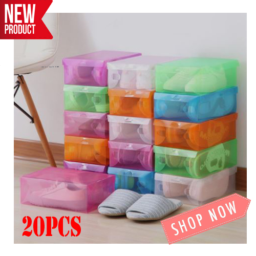 Set Of 20 Multi Colors Stockable Colorful Shoe Box Drawer Storage ...