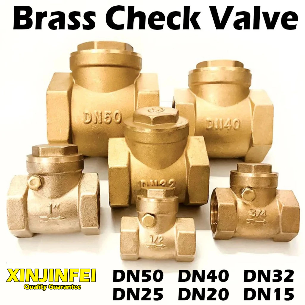 Brass Swing Check Valve DN50 40 32 25 20 15 In-line Horizontal One-Way ...