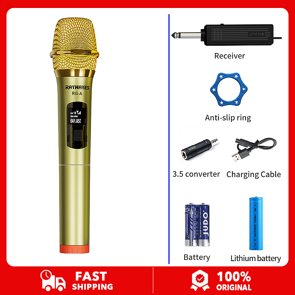 RAYHAYES Wireless Microphone LED original chargeable microphone ...