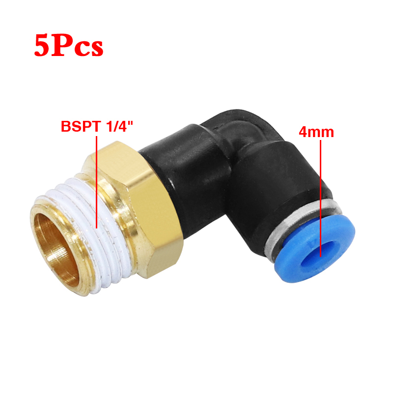 5Pcs Pneumatic Fitting PL4-M5 Pneumatic connector 4mm Hose OD M5 M6 1/8 1/4 Male Thread ...