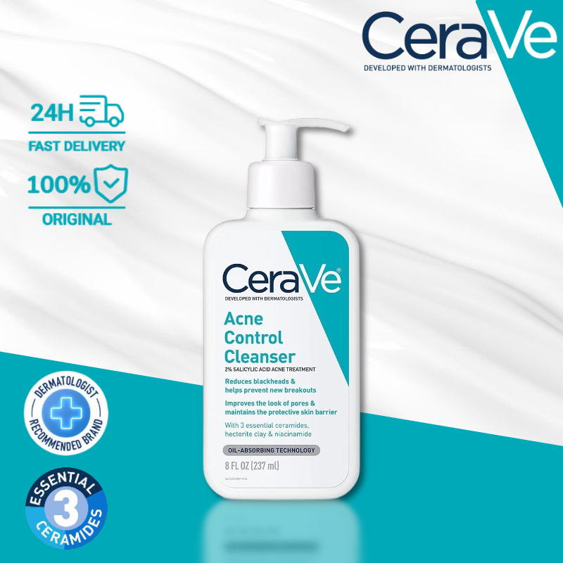 CeraVe Acne Control Cleanser Gentle Exfoliation Salicylic acid Acne ...