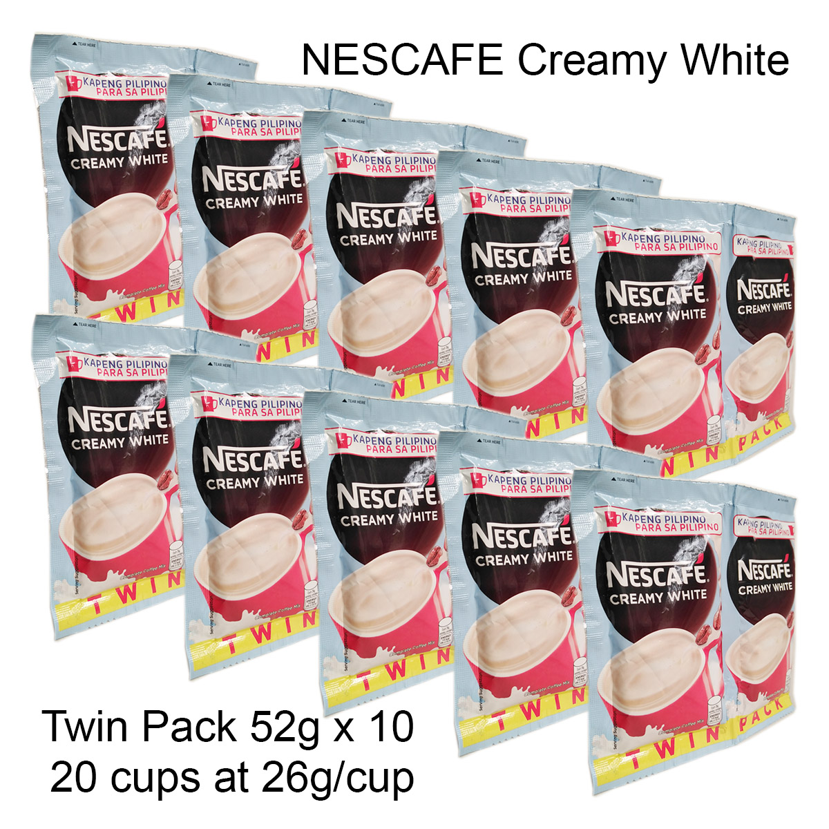 NESCAFE Creamy White Twin Pack 52g x 10(26g x 20 Cups) | Lazada PH