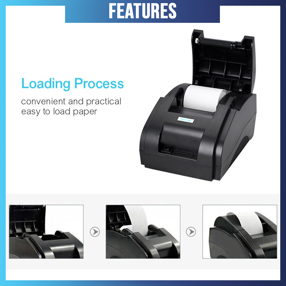 Popcorn Receipt Printer Bluetooth USB Portable Thermal Receipt Paper ...