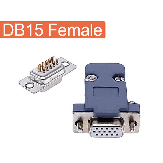 DB15 connector VGA Plug D type 15 pin hole port socket adapter female ...