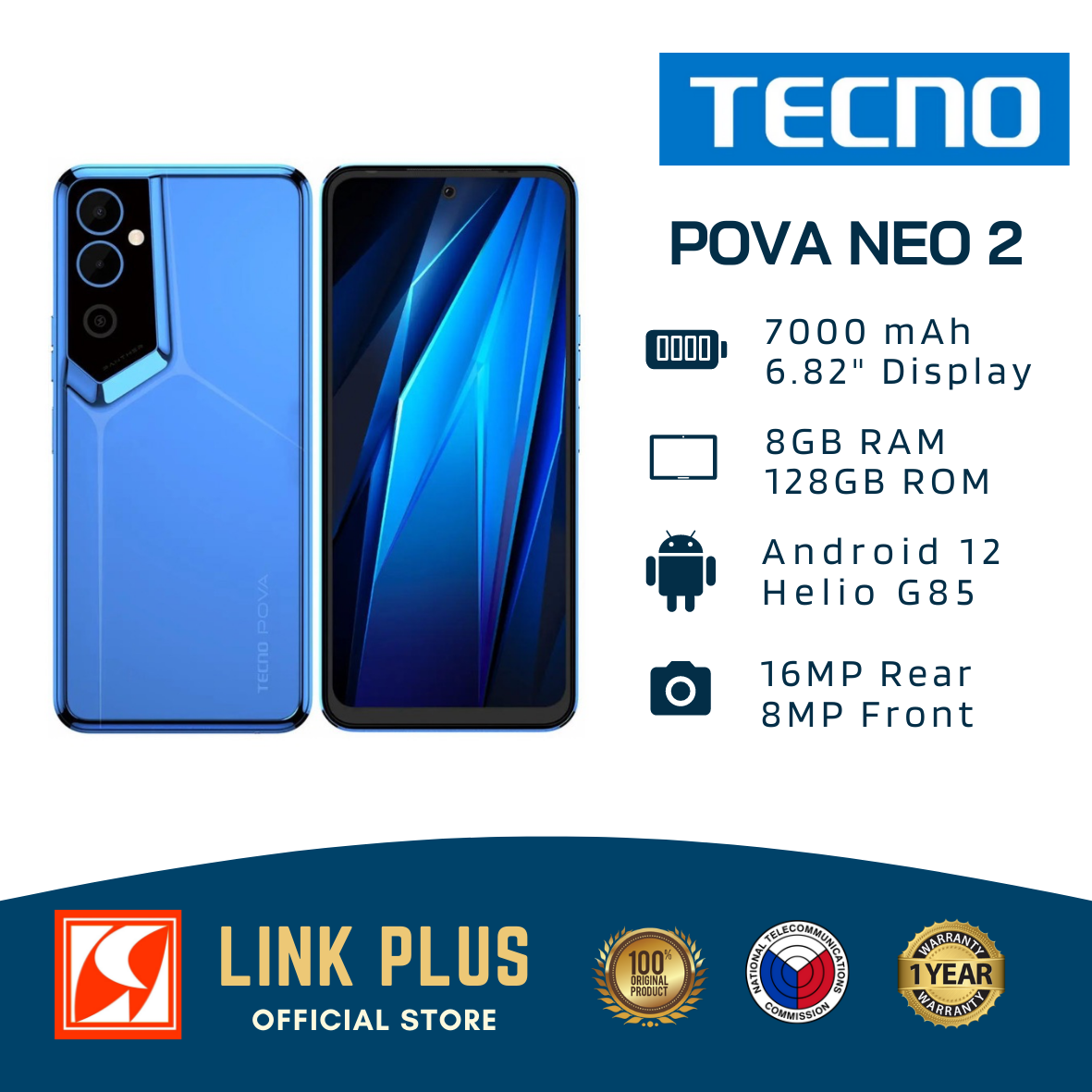 Tecno Pova Neo 2 6GB RAM + 128GB ROM (Original and Sealed) | Lazada PH