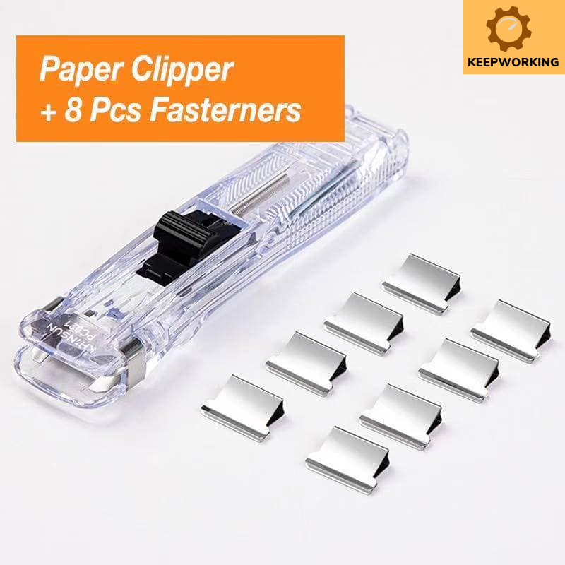 Keep Working Seamless stapler Staple Metal Clip Push Hand Paper Clipper ...