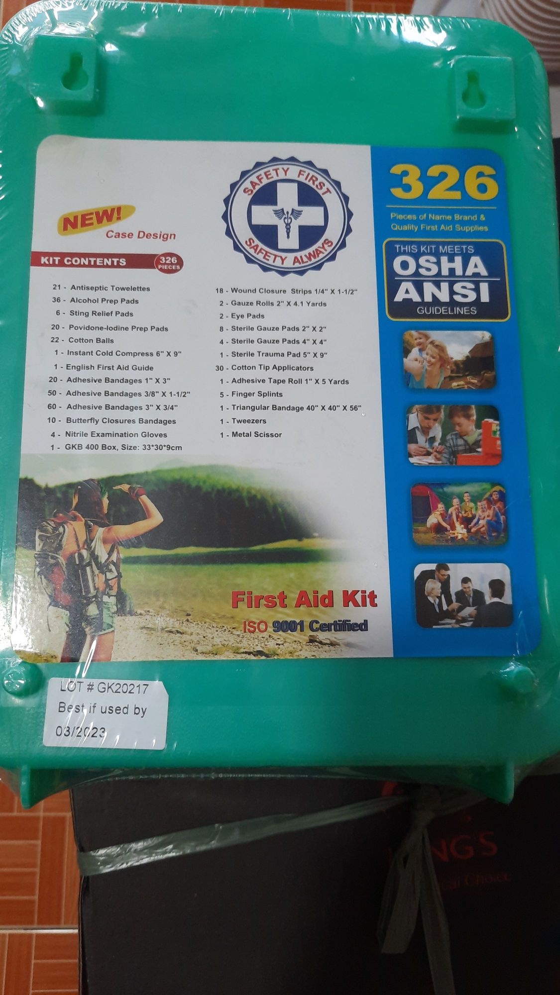 First Aid Kit Hard Case 326 Pieces Exceeds OSHA and ANSI Guidelines ...