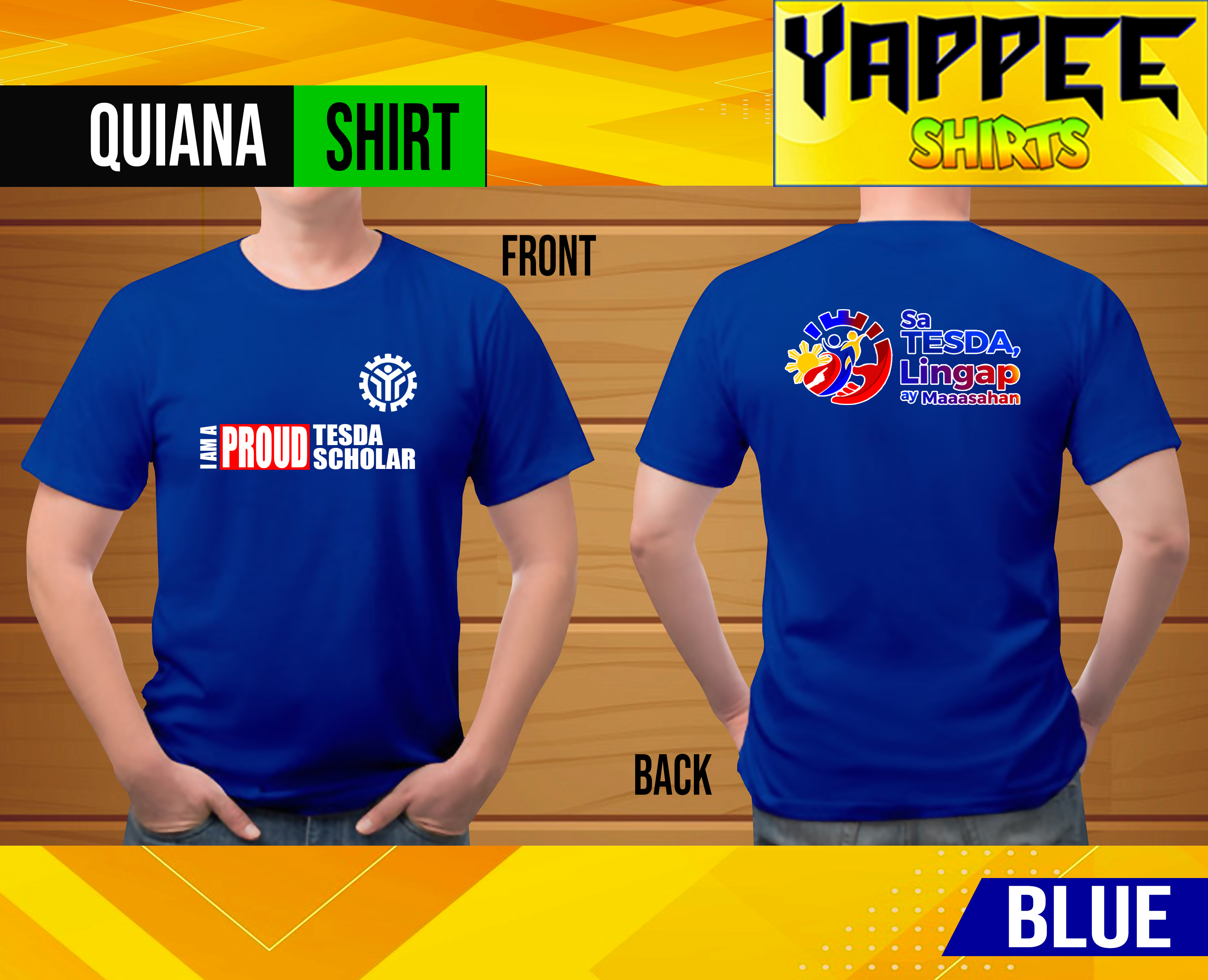 Yappee Quiana Drifit TESDA SCHOLAR TSHIRT Proud Tesda | Lazada PH