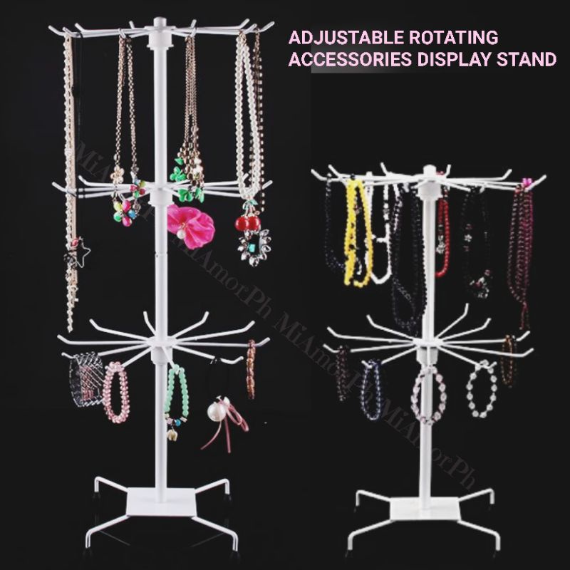 [2-3 LAYER] ADJUSTABLE ROTATING ACCESSORIES DISPLAY STAND METAL WIRE ...