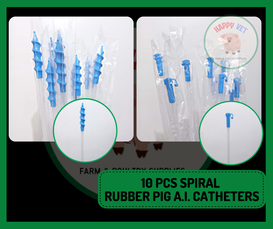 10 pcs Spiral tip rubber disposable A.I. Catheter for Pig Sow Gilt ...