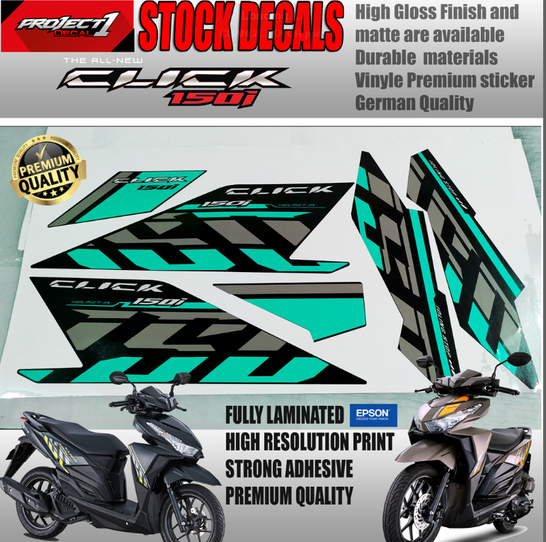 HONDA CLICK V1 STOCK DECALS LAMINATED | Lazada PH