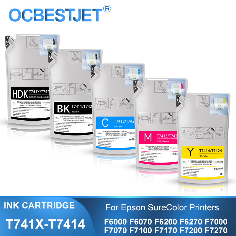 1000ML T7411 T7412 T7413 T7414 T741X Ink Packs Dye Sublimation Ink Pack ...