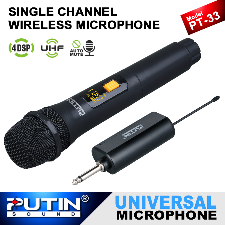 *PUTIN SOUND PT-33 Universal wireless microphone UHF Handheld singing stage family karaoke ...