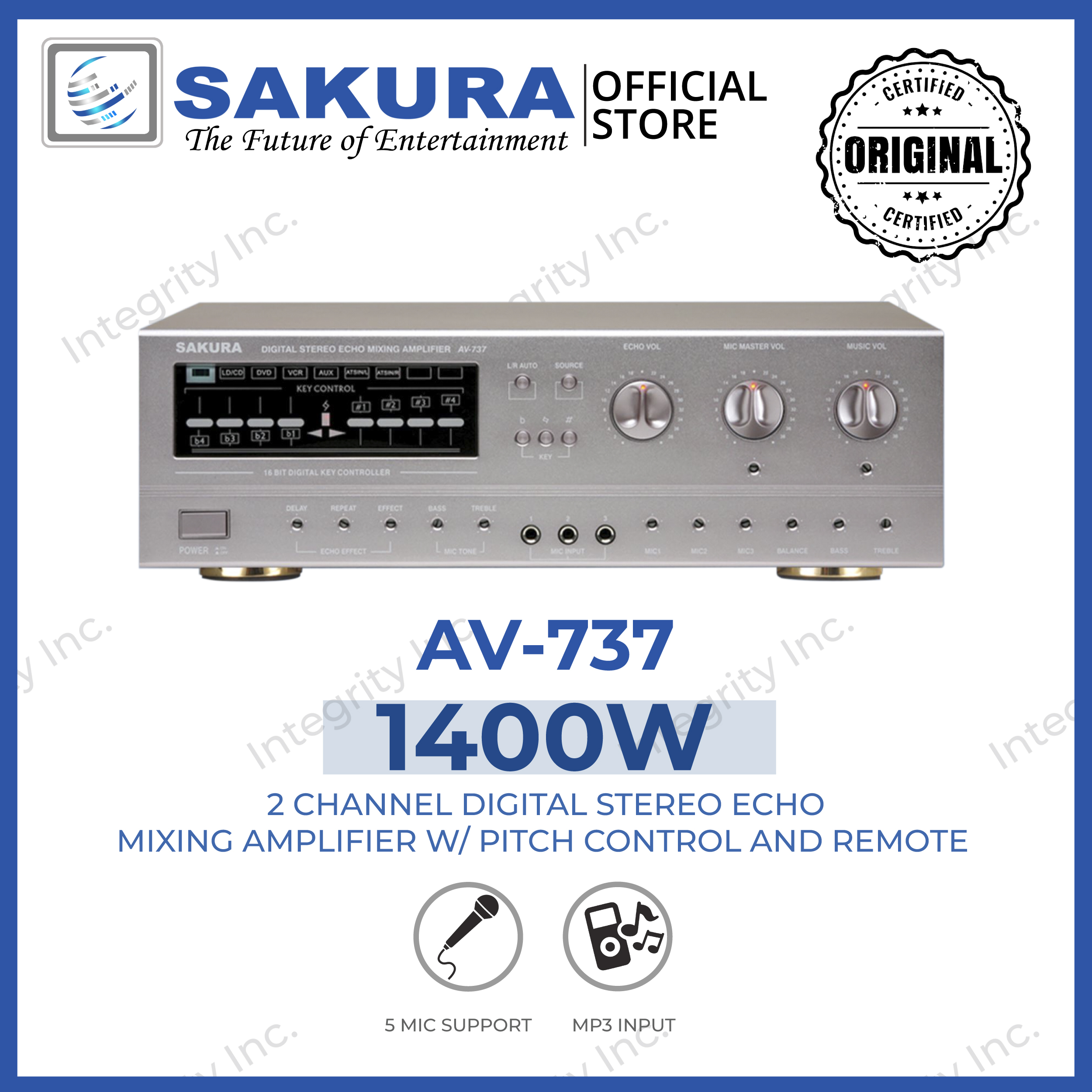 SAKURA AV-737 1400 WATTS MIXING AMPLIFIER | Lazada PH