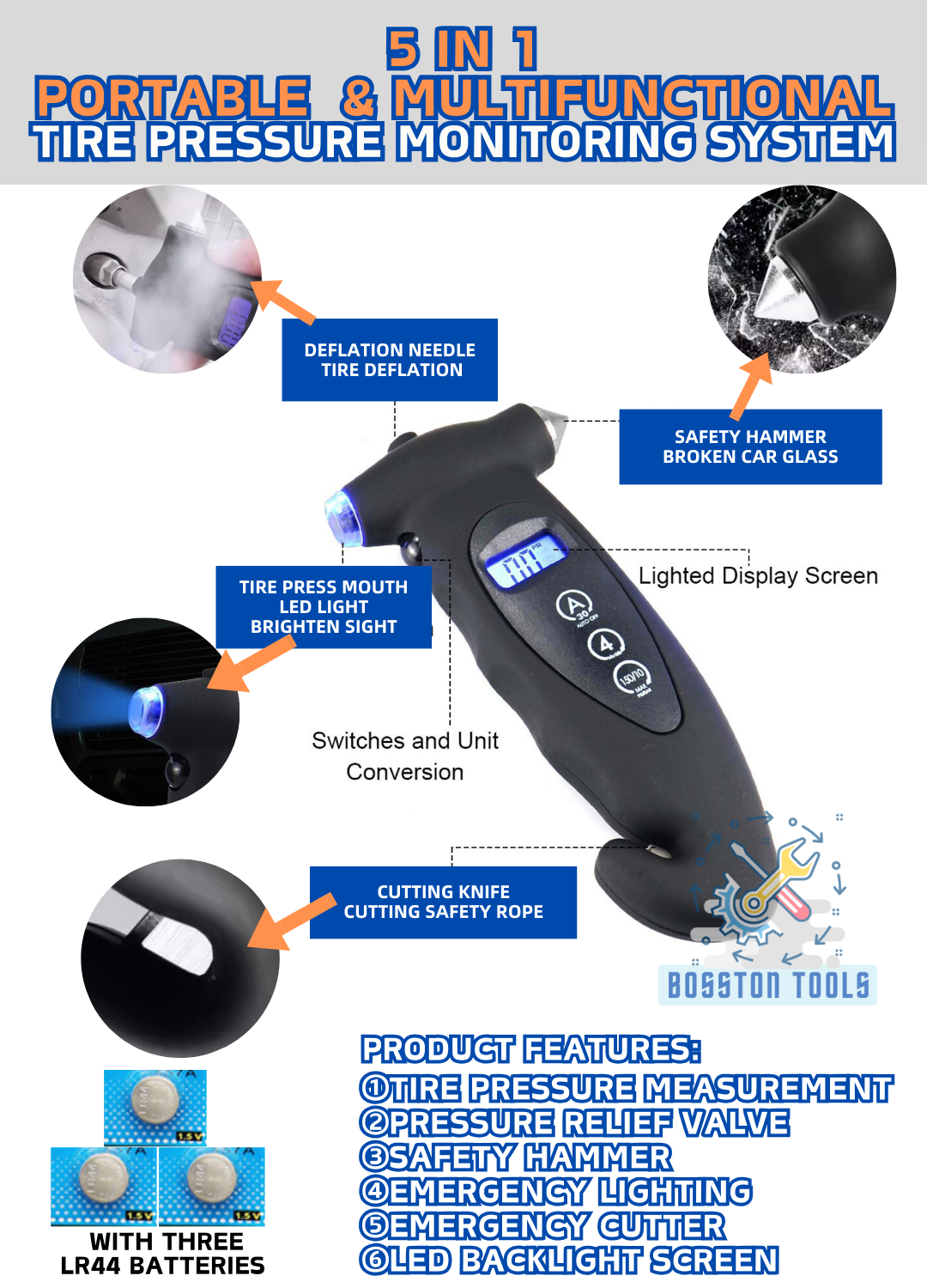 Super mini psi tester tpms digital tire pressure gauge mini car tire ...