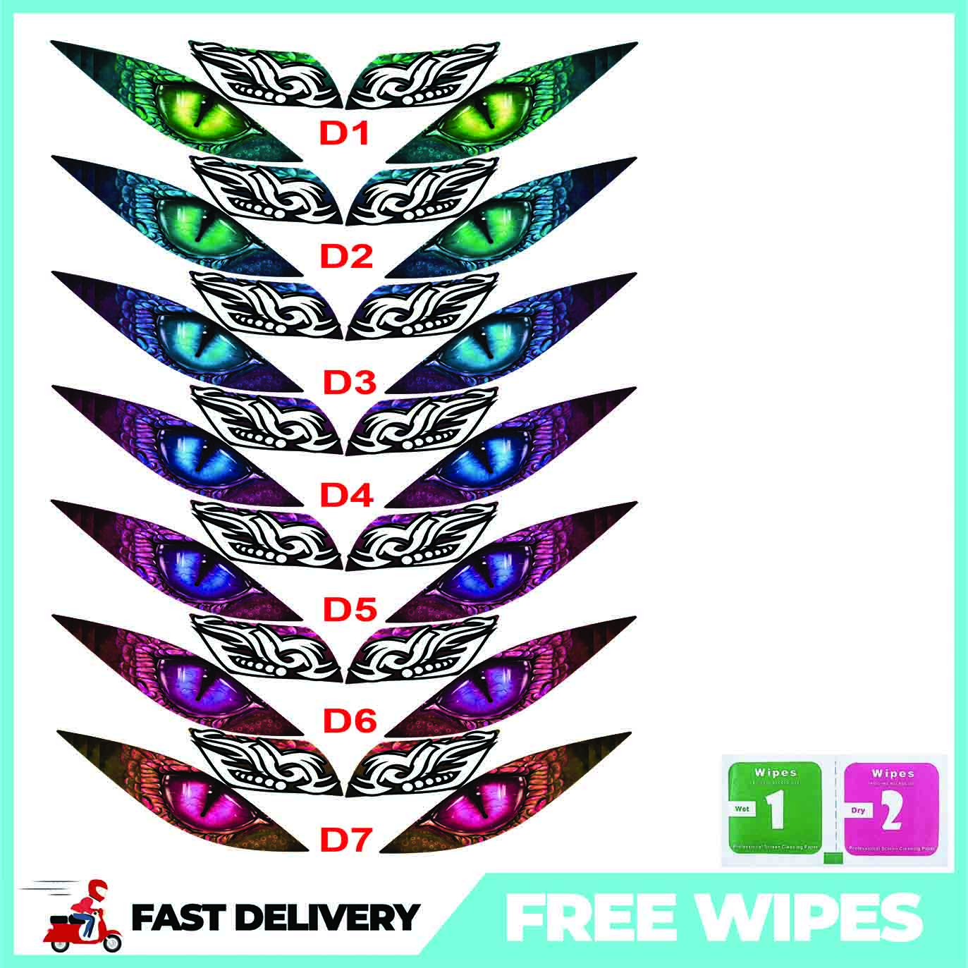 MIO SPORTY WINKER EYE STICKER/TRANSPARENT/TRANSLUCENT VINYL LAMINATED ...