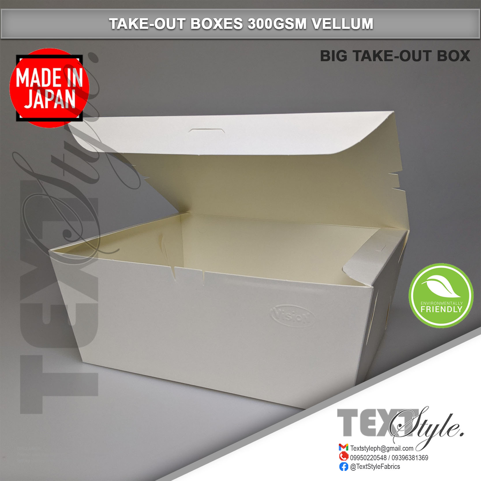 Textstyle Take-Out Take-Away Food Boxes Lunch Box, Pastry Box, Pica ...