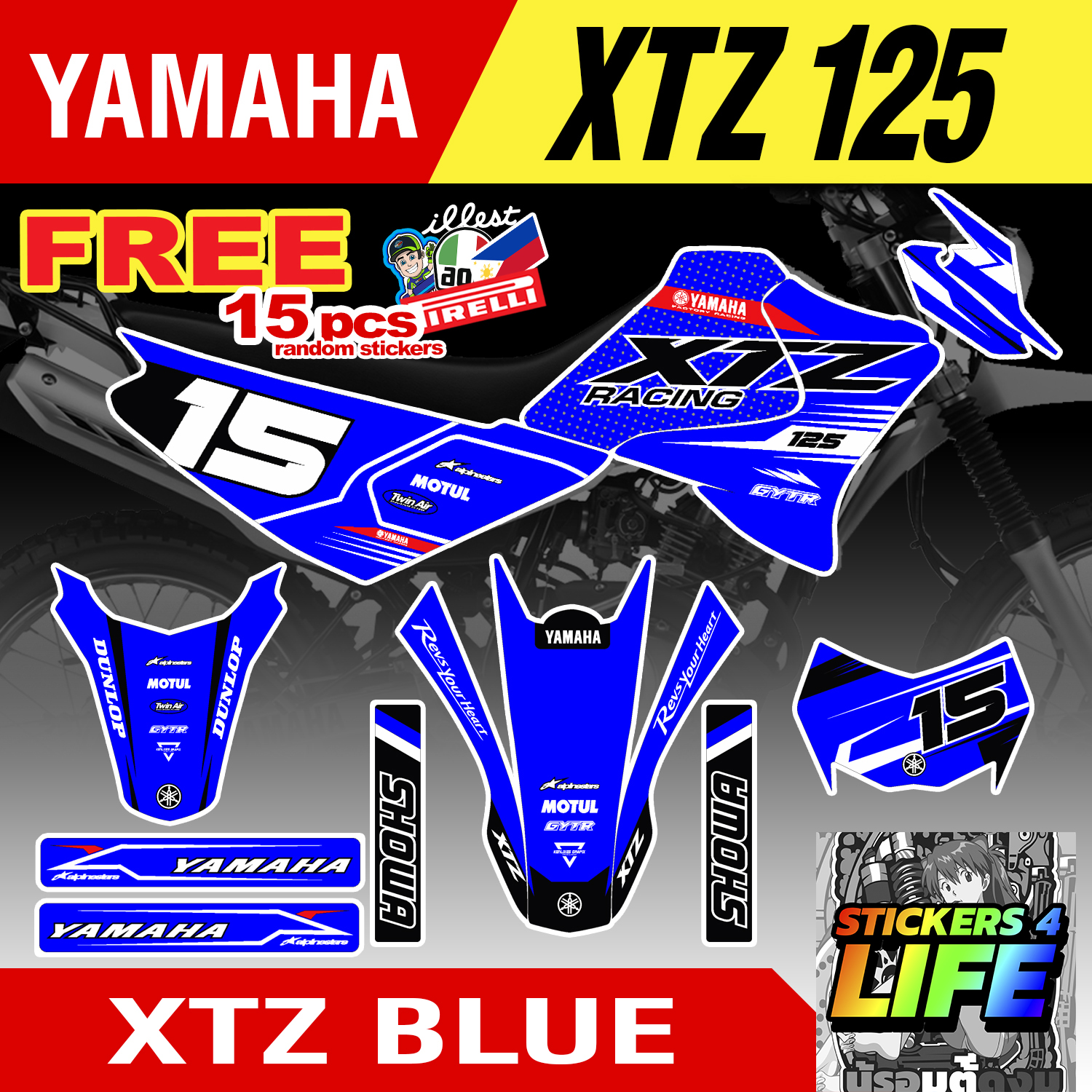YAMAHA XTZ 125 Full Decals Sticker Body | Lazada PH