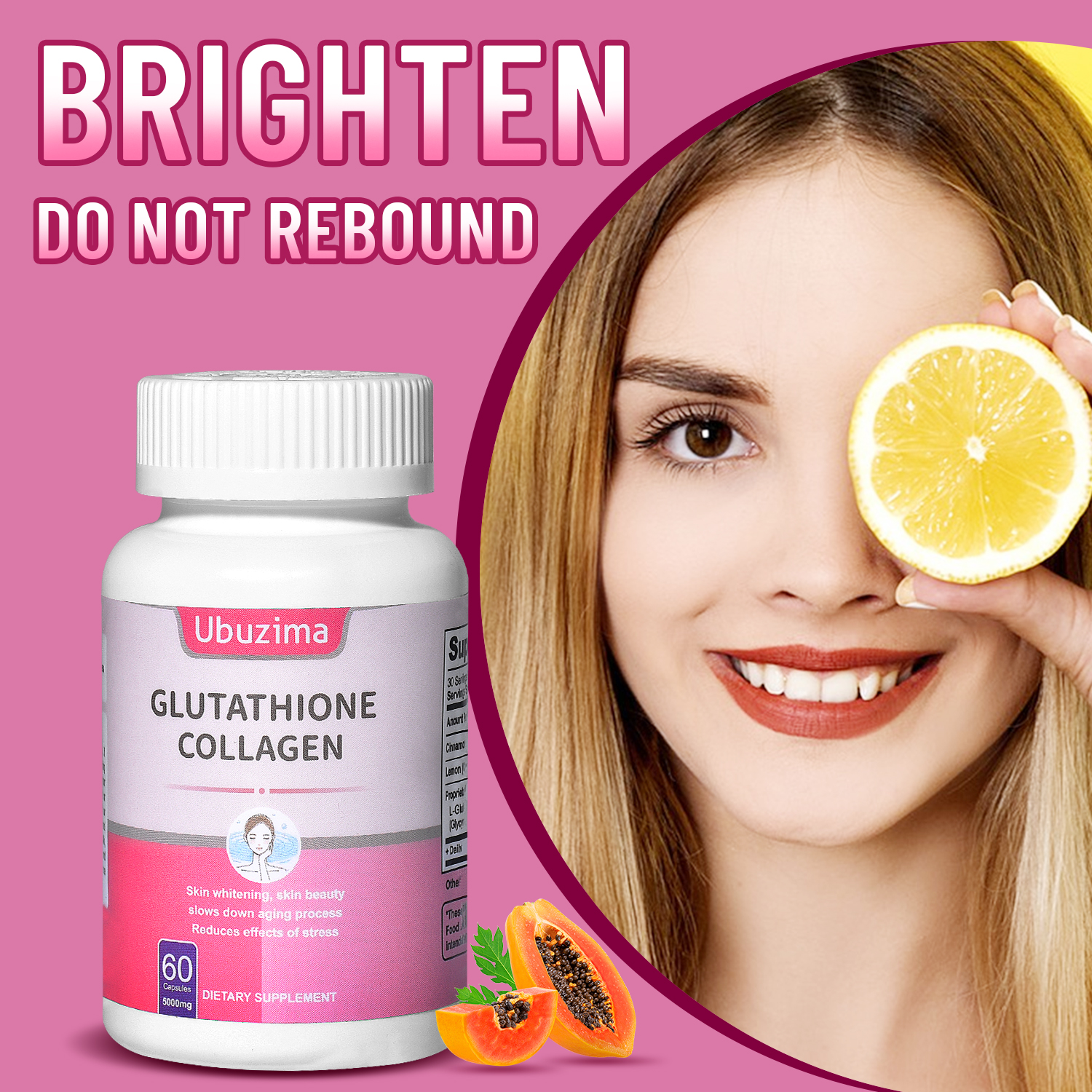 Ubuzima White Glutathione Capsules 5000mcg 60 Capsules Skin Whitening ...