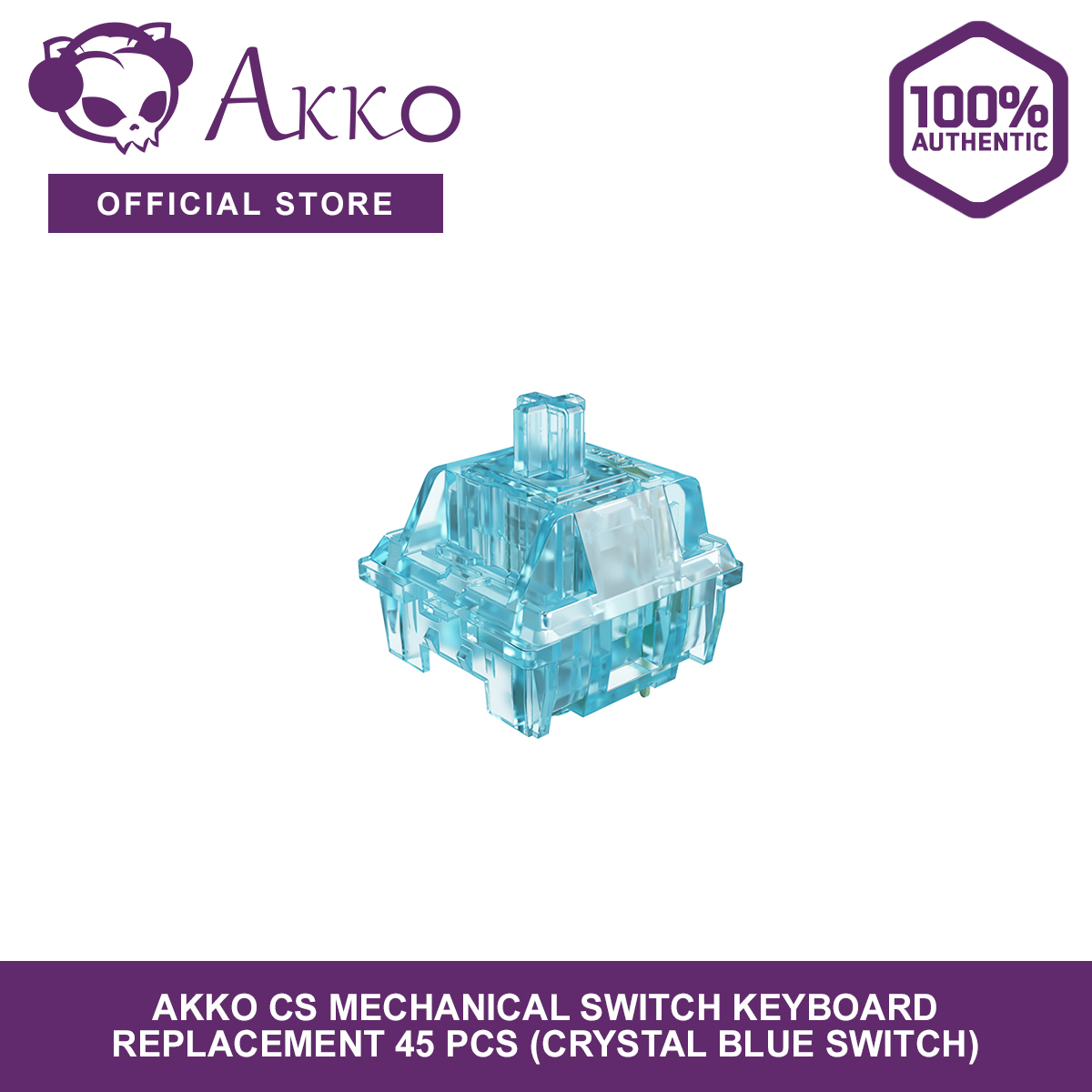 AKKO CS Mechanical Switch Keyboard Replacement 45 PCS (Crystal Blue ...