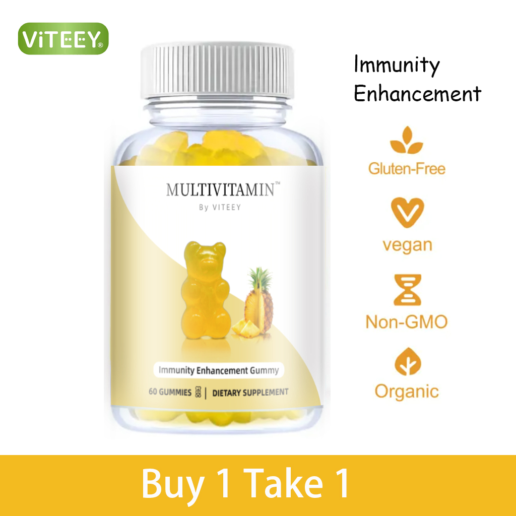 VITEEY Multivitamin Gummies FDA for USA 60pcs Raspberry Flavor ...