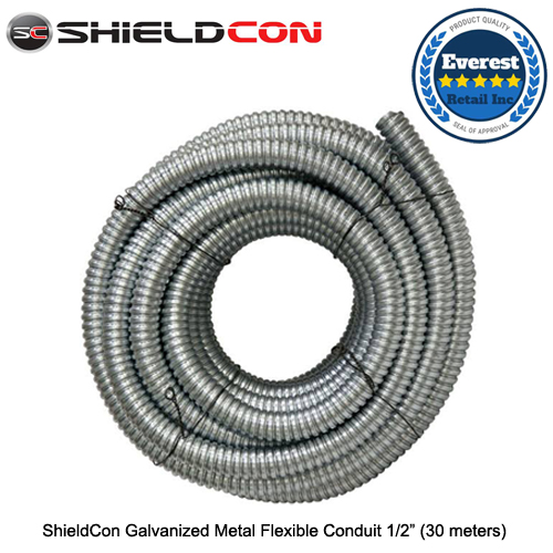 ShieldCon Galvanized Metal Flexible Conduit 1/2 Inch (30 Meters ...