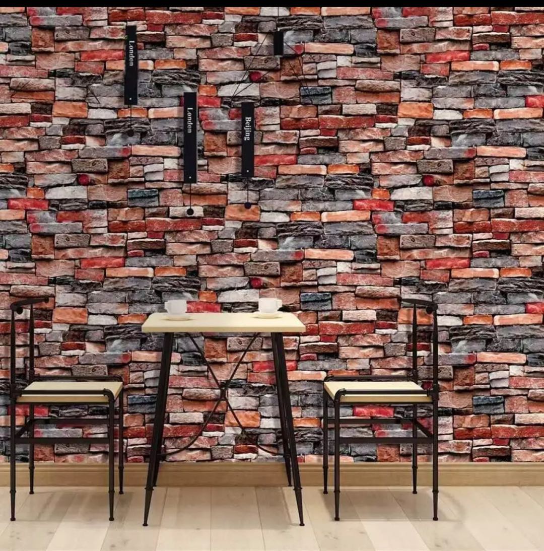 BHW Wallpaper Bricks design 10M by 45CM PVC Self adhesive Waterproof ...