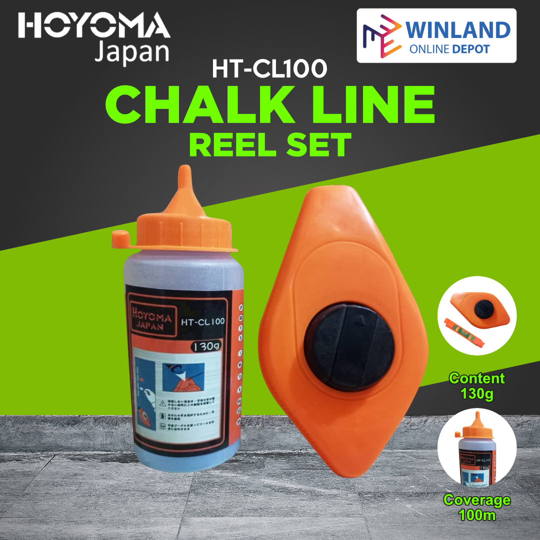 HOYOMA by Winland Chalk Line Reel Set 130g Pitik with Level Bar 100M HT ...