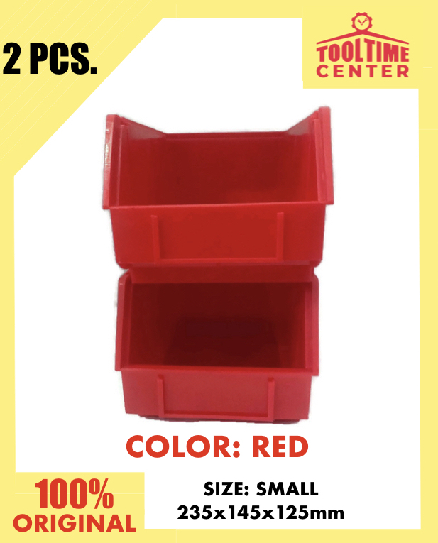 2 pcs. Heavy Duty Stackable Plastic Bin Box Size: Small 235x145x125mm ...