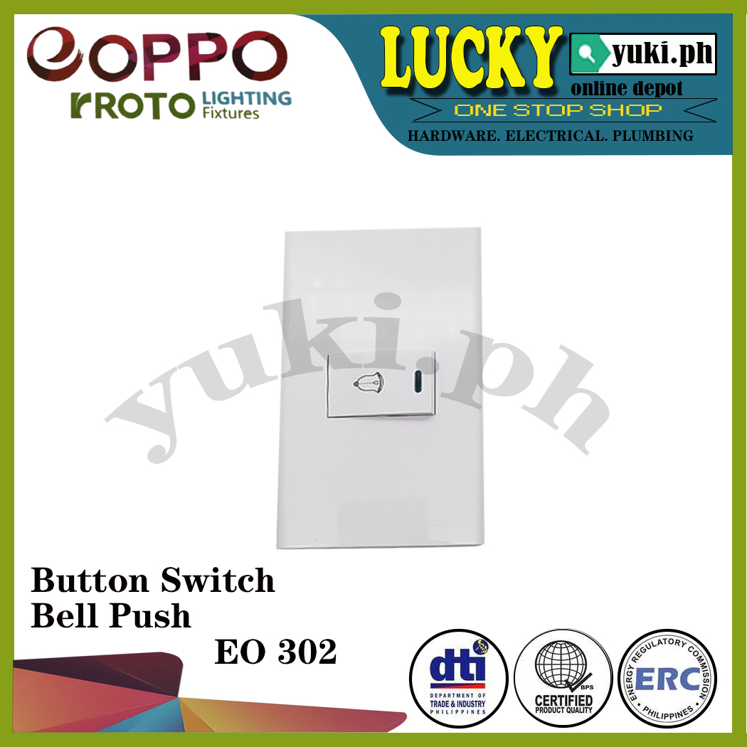 WIDE SERIES EO-302 1 gang Push Button Switch Bell (EOPPO/ROTO) | Lazada PH