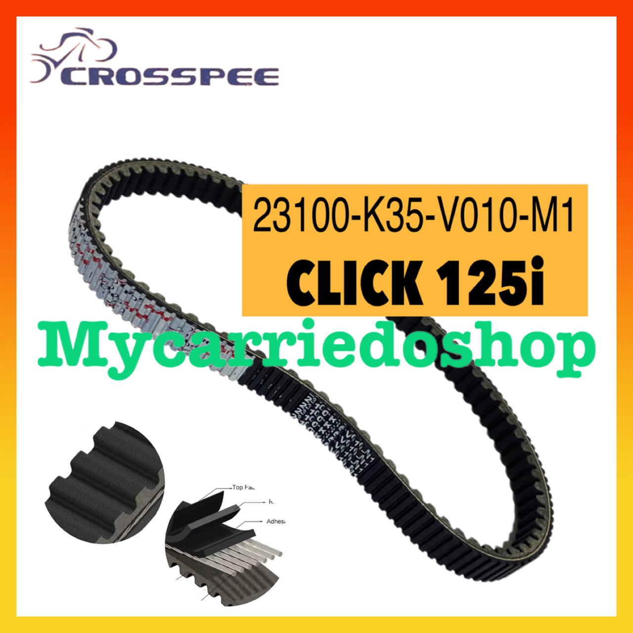 Motorcycle V-Belt Genuine Original Fan Belt 23100-K35-V010-M1 For CLICK ...