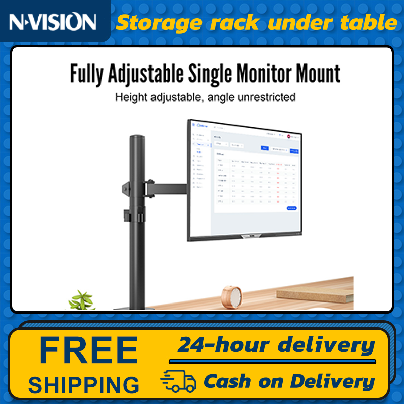 NVISION Single Monitor mount Hold up to 10Kg Punch-Free Desk Clip ...