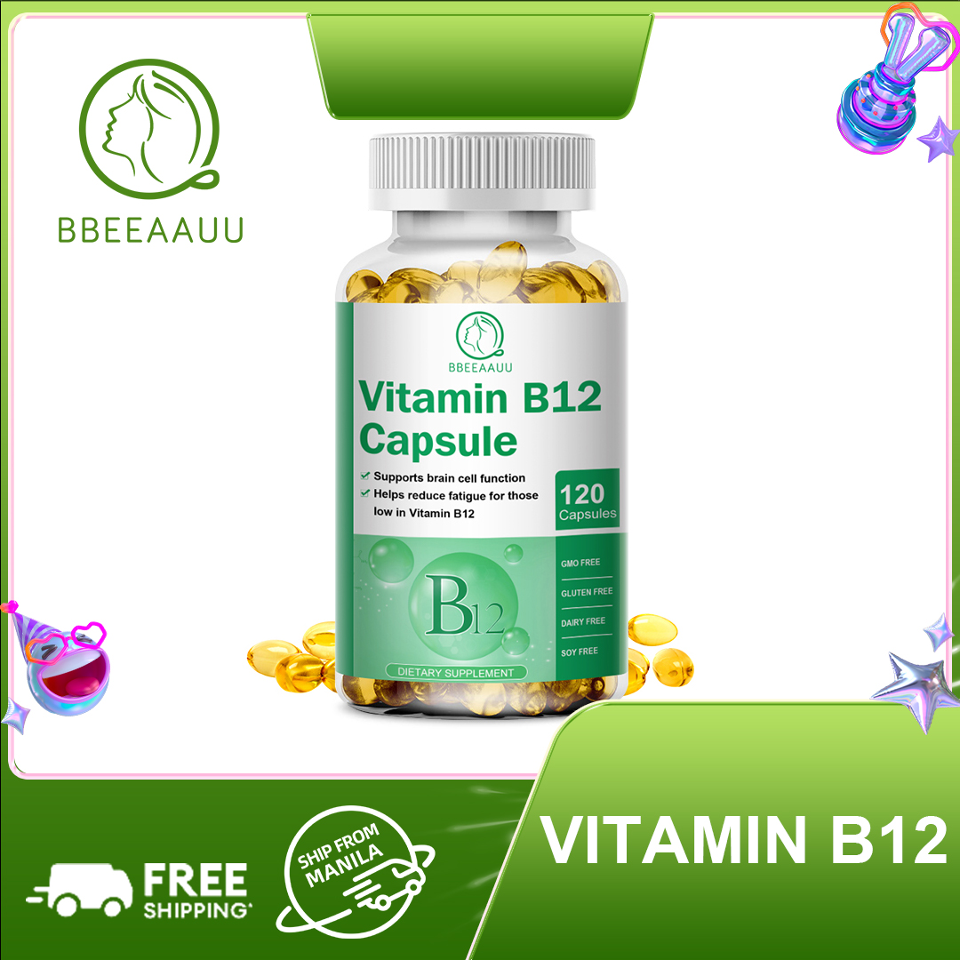BBEEAAUU Vitamin B12 500mcg Capsules Support Energy Metabolism Nervous ...