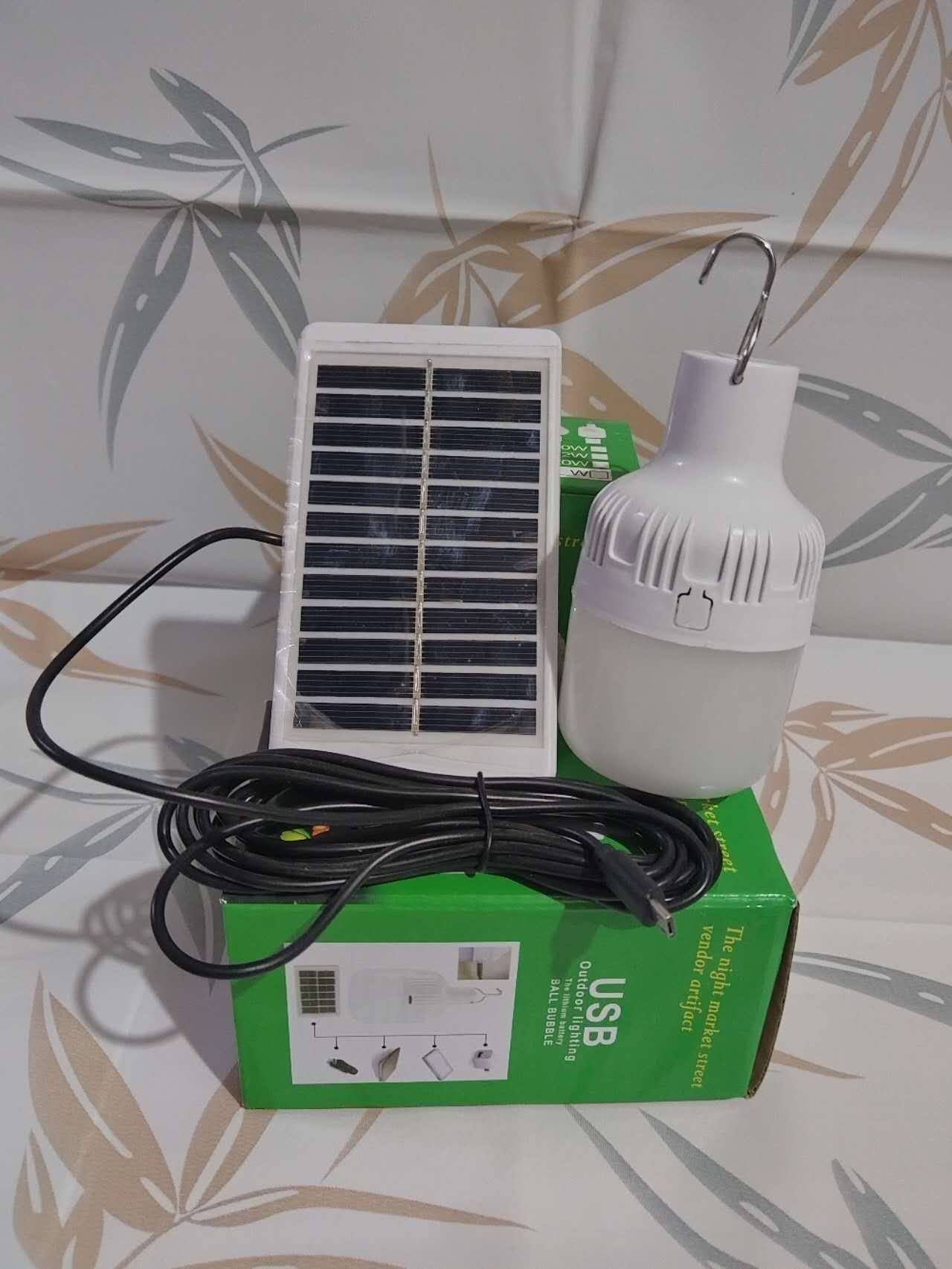 SOLAR Portable LED Bulb Light Solar Panel Rechargeable LED Solar Light ...