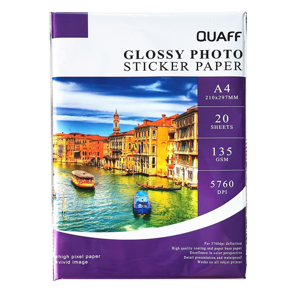 Vintina 5 pack Quaff Glossy Photo Sticker Paper Papers - A4 Size 8 ...