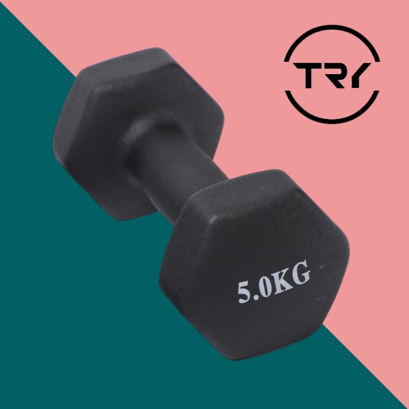 TRY Dumbbells 1-5KG Deluxe Vinyl Coated Hand Weights All-Purpose Color ...