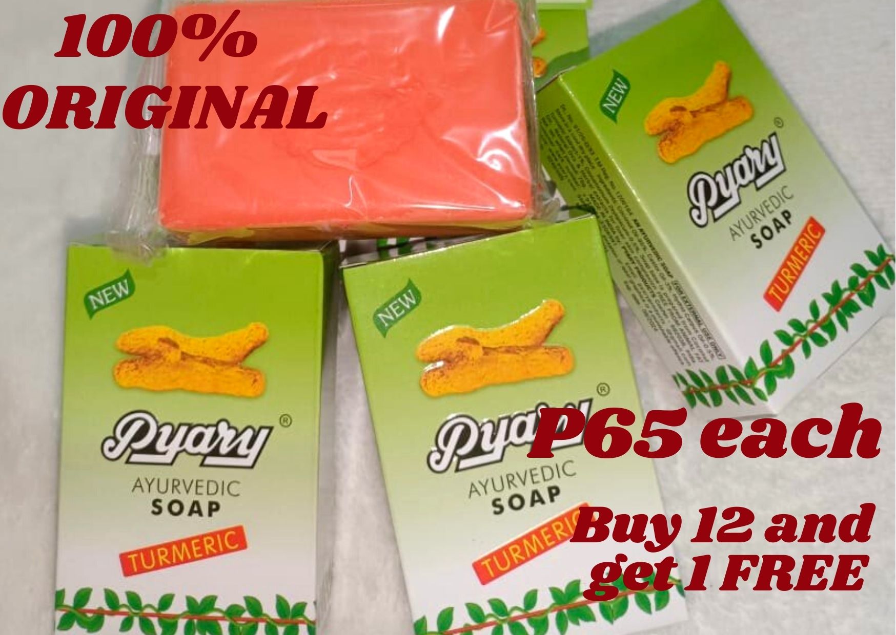 100% ORIGINAL PYARY TURMERIC SOAP 75g x 12pcs (FRESH FROM DUBAI ...